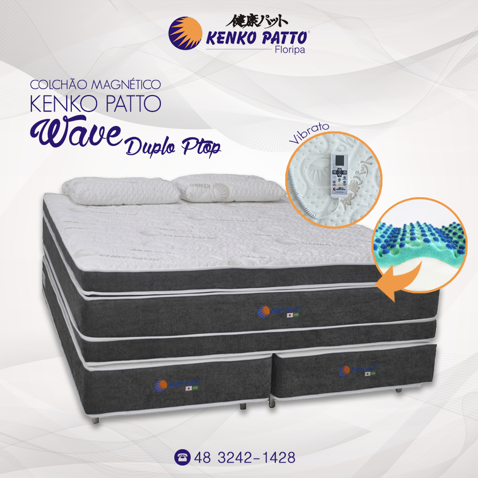 Colchão Magnético Kenko Patto Wave Ptop Duplo Ion - Produtos - Kenko Patto